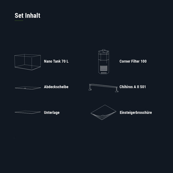 Dennerle Nano Tank Plant Pro - Mini Aquarium Set with lighting, filter ...